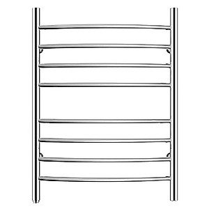 HEATGENE Towel Warmer 8 Bar Plug-in Curved Bath Towel Heater Towel Warmer for Bathroom Plug-in Drying Rack Mirror Polish