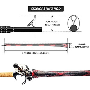 SF Fishing Casting Rod Socks Braided Mesh Rod Sleeve Cover Protector Pole Gloves Six Colors 6PCS Fit Casting Rod 6-1/2FT to 7-1/2FT