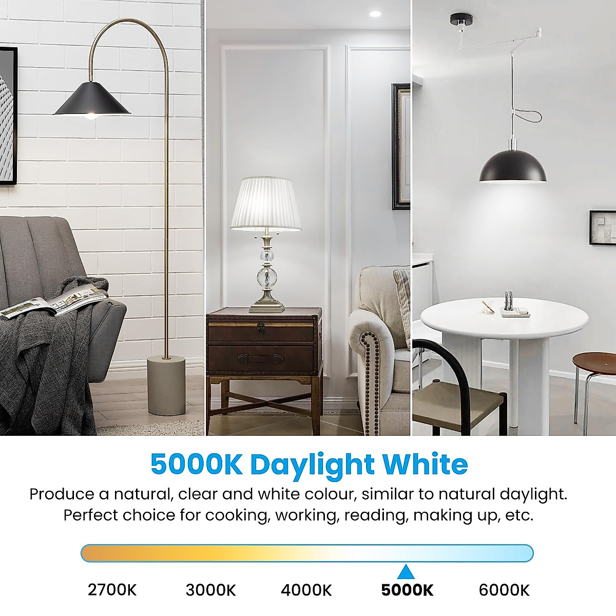 Sheetea 16-Pack LED Light Bulbs, 100 Watt Equivalent Daylight LED Bulbs, 5000K White Light Bulbs E26 Standard Base, A19 LED Bulb 13W 1500LM Super Bright, Non-dimmable