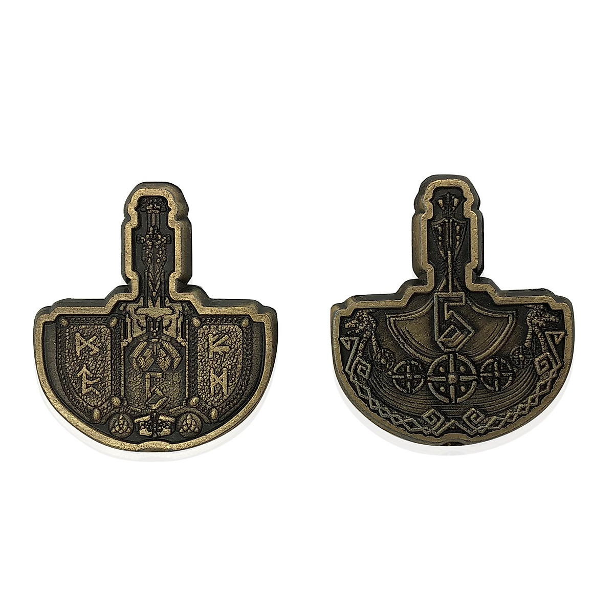 Norse Foundry Adventure Coins - A Set of 10 Metal Plated Novelty Coins in Vikings Style - Perfect for Any Roleplaying Game (RPG) or LARP Session