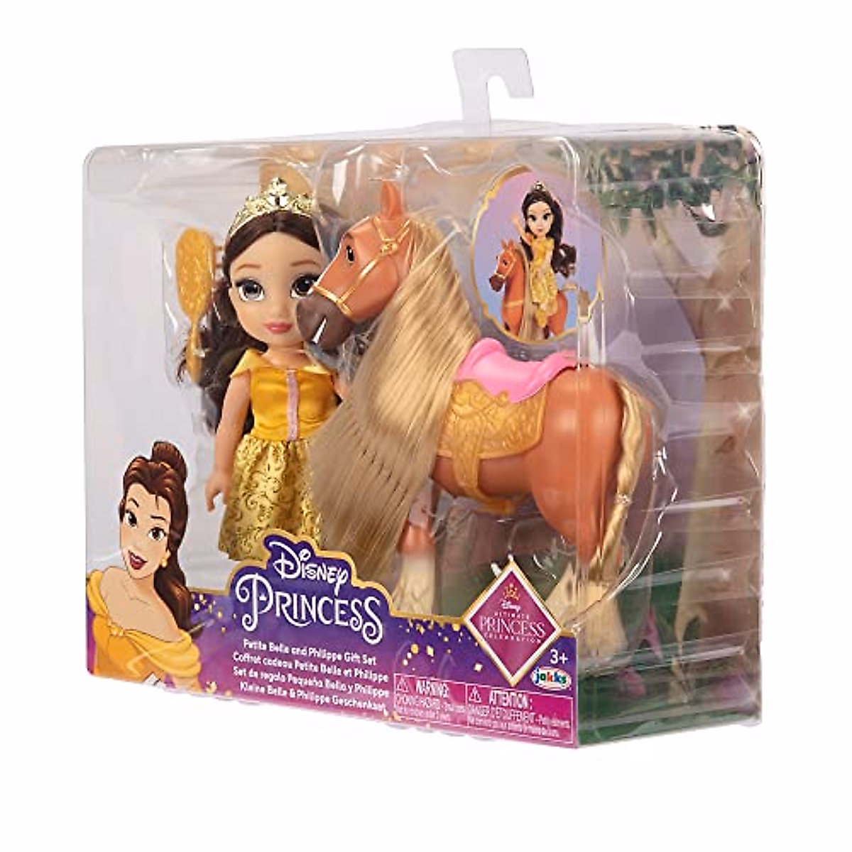 Disney Princess Belle Doll & Phillipe Petite Gift Set, Yellow