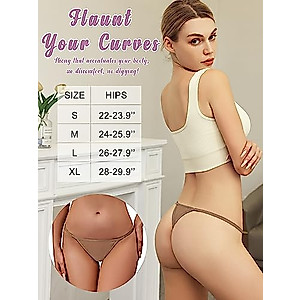 MRIGNT 6 Pack G-String Thongs for Women Panties Stretch T-back Tangas Low Rise Hipster Sexy Underwear S-XL