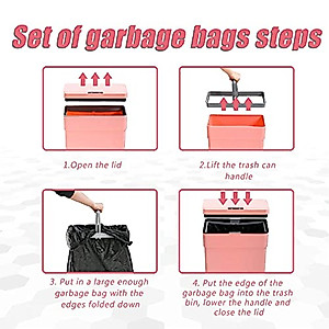 Hudada Automatic Touchless Infrared Motion Sensor Trash Can, 13 Gallon High-Capacity Plastic Kitchen Garbage Can with Lid for Kitchen Home Office Living Room Bedroom (Pink)