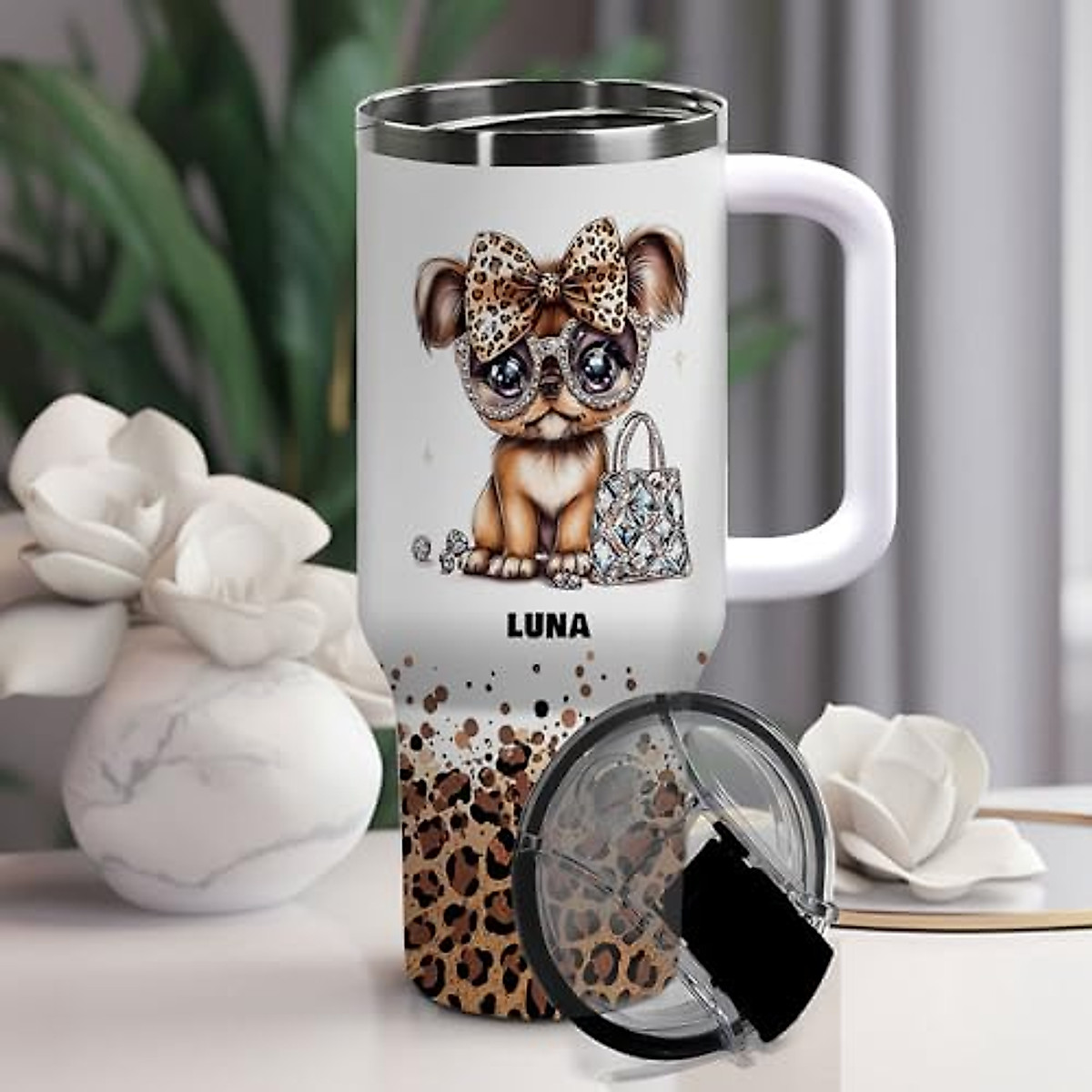 Personalized Dog Tumbler with Central Asian Shepherd Dog’s Name – Custom Travel Coffee Cup 40oz, Travel Coffee Cup, Gift for Mother's day, Father's day, Christmas fN9xUl
