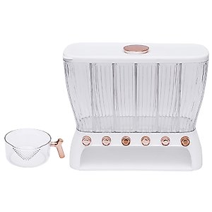 Kaibrite 6-Grid Rice Dispenser Dry Food Dispenser Multi-function Separate Grain Storage Container Automatic Rice Bucket with Lids&Cup