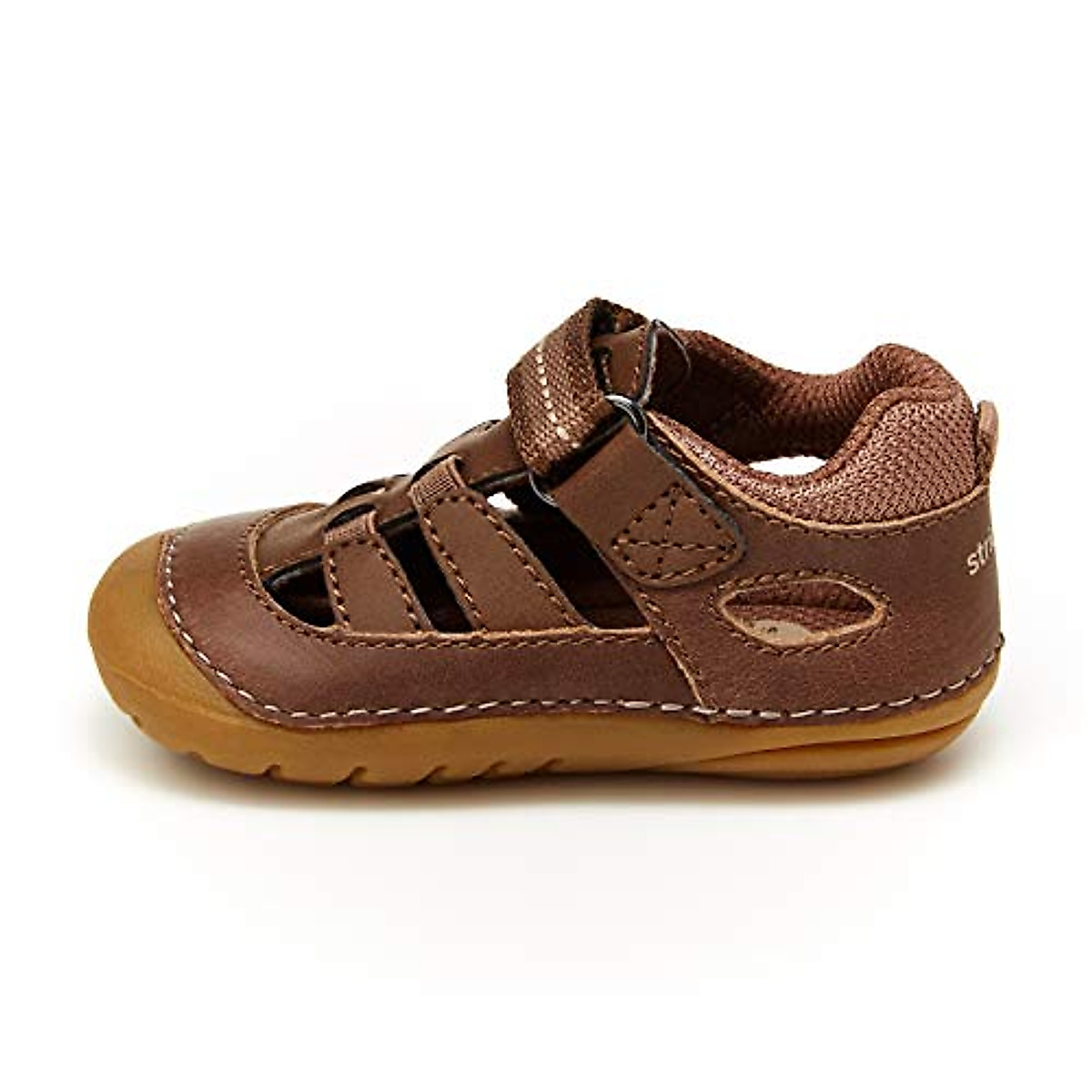 Stride Rite baby boys Soft Motion Sonny Sandal, Brown, 4.5 Wide Infant US