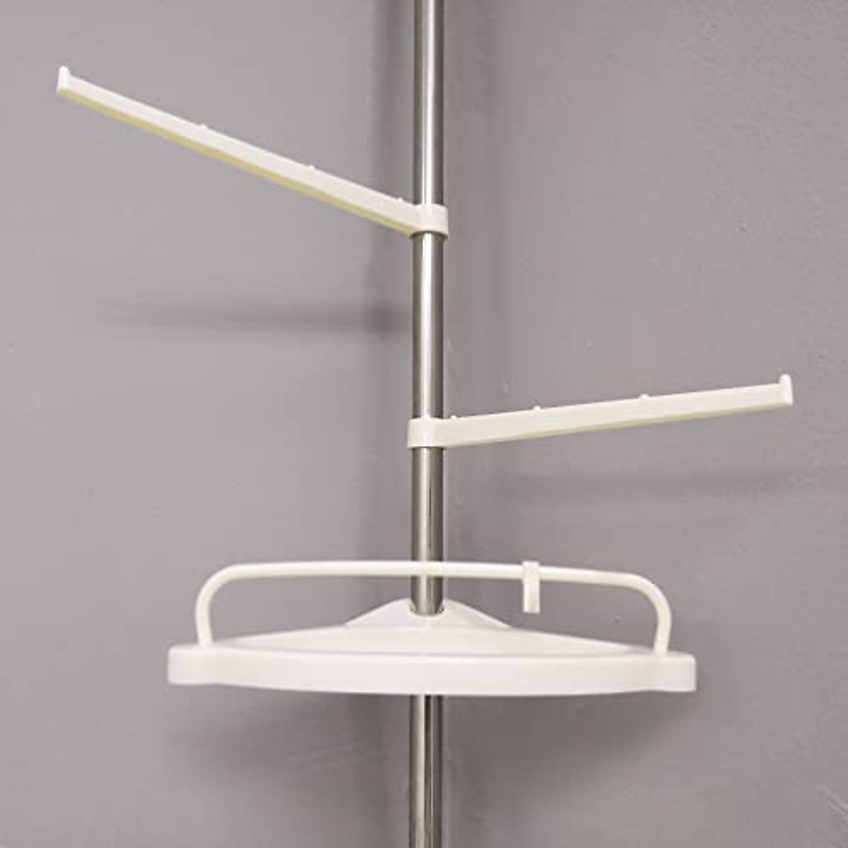 FixtureDisplays® Bathtub and Shower Tension Storage Corner Caddy W/ Stainless Steel Fixed Bar 3.3-10' Adjustable Height 15930
