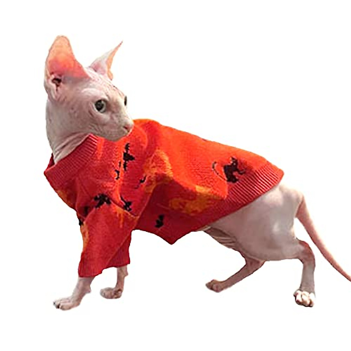 NIULA Dog Halloween Sweater Pet Pumpkin Sweater Cat Funny Halloween Jumper Puppy Clothes Kitty Clothes(S)