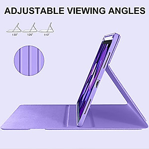 Harvopu for iPad Air 5th Generation Case with Keyboard - 7 Color Backlight Detachable Keyboard Tablet Cover with Pencil Holder for iPad Air 5th Gen 2022/iPad Air 4th Gen 2020 10.9, Purple