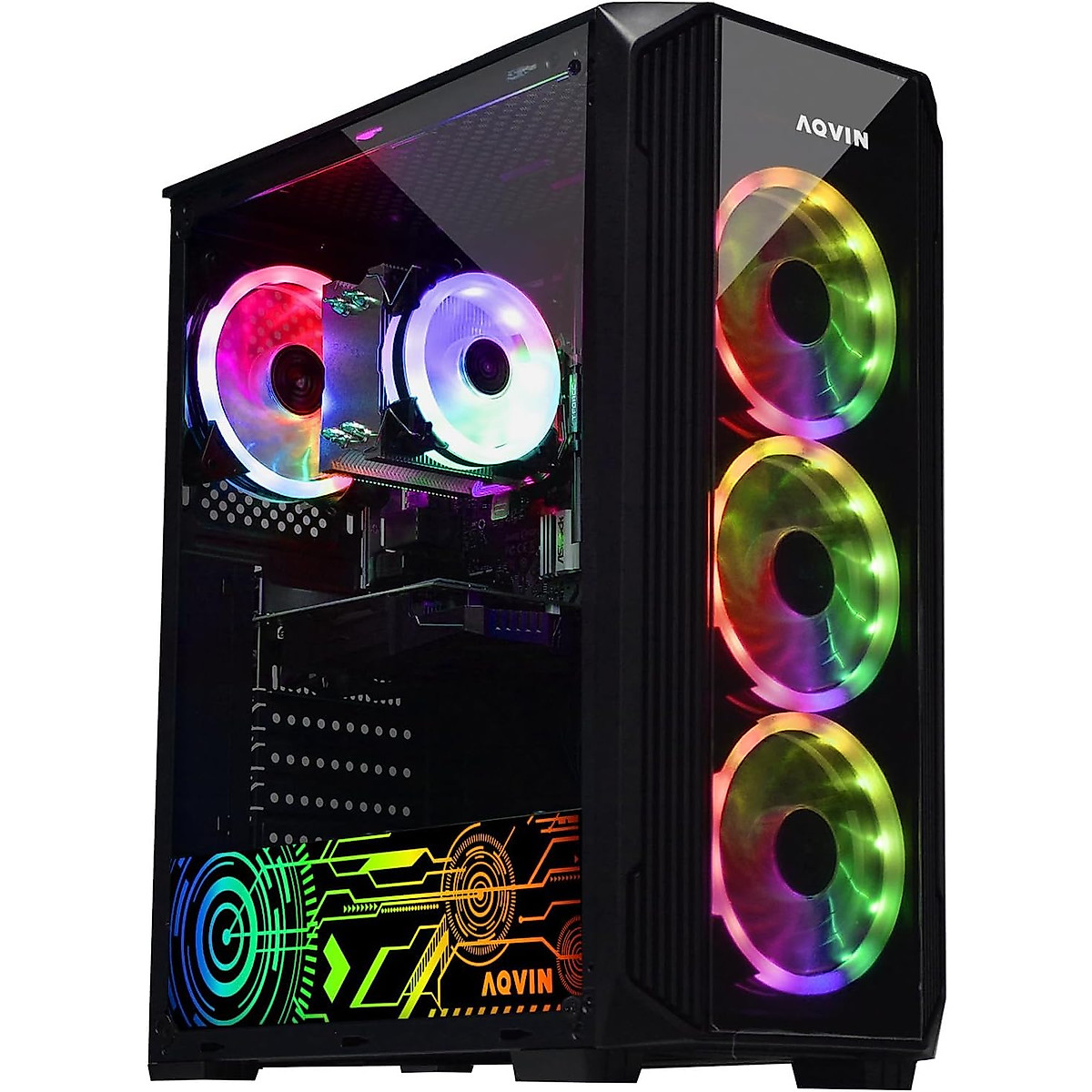 AQVIN Gaming PC Tower Desktop | Intel i7 Processor up to 4.0 GHz | GTX 1050 Ti 4GB GDDR5 Gaming GPU | 1TB SSD Solid State Drive 32 GB DDR4 RAM | Windows 10 Pro WiFi Ready (Renewed)