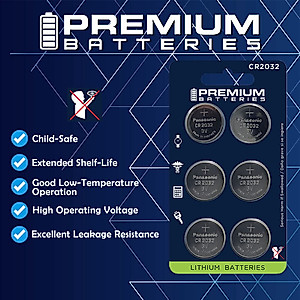 Premium CR2032 Battery Lithium 3V Coin Cell - Japanese Engineered High Capacity Batteries (2 Pack)