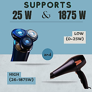 Dual Wattage International Travel Voltage Converter Step Down 220V to 110V Voltage Power Converter for Curling Irons, Steam Iron Hair Dryer from US to Europe Australia UK Malta Over 150 Countries