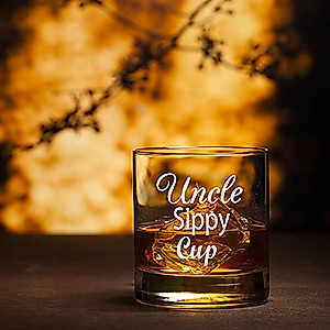 Perfectinsoy Uncte Sippy Cup Whiskey Glass Gift Box, Ideas From Niece Nephews, Funny Birthday Gift for Uncle