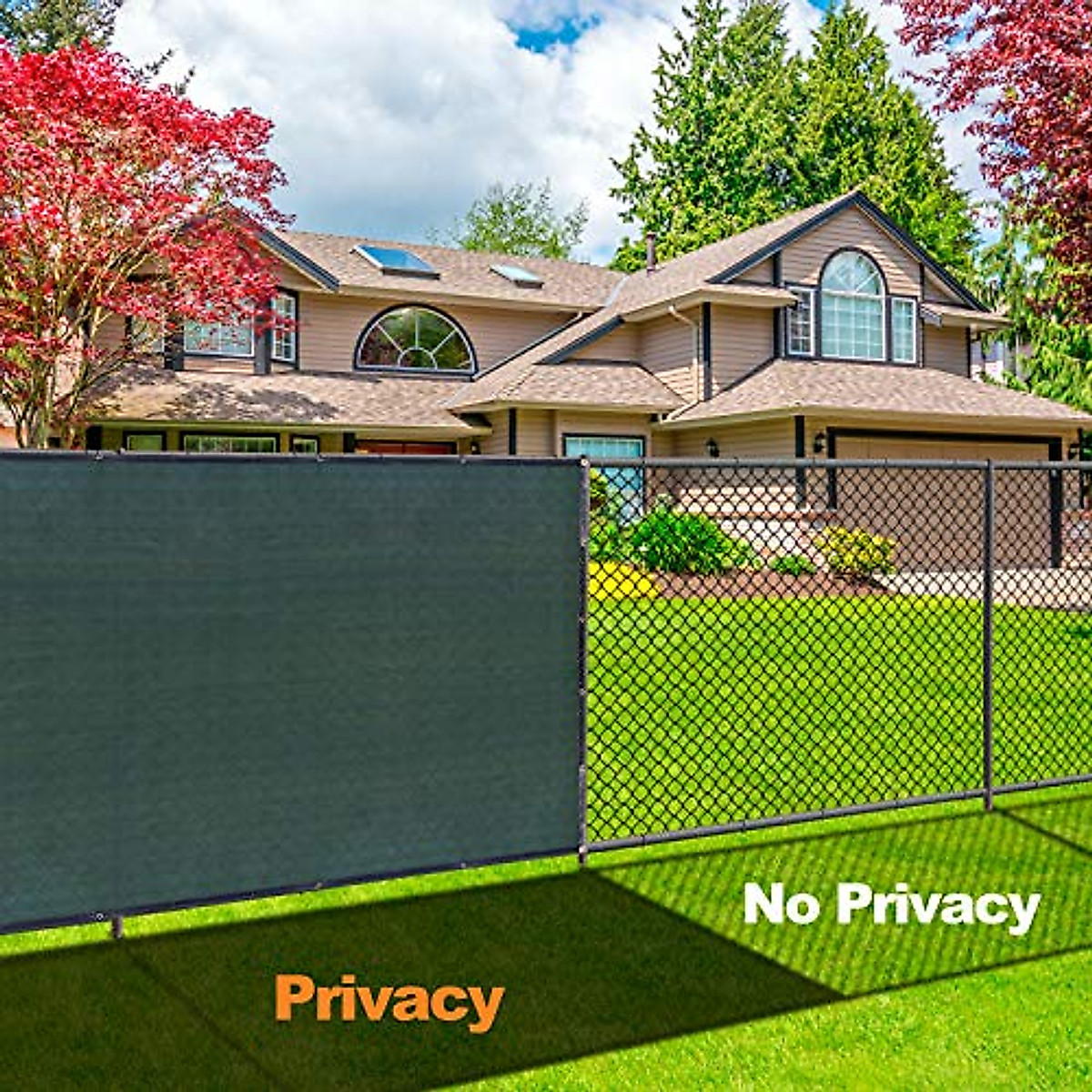 Amagabeli 6’x50' Shade Cloth Taped Fence 90% Blockage Privacy Fabric Screen Heavy Duty 6ft for Railing Cover Fence Fabric Screen Windscreen Outdoor 6ft Patio Sun Mesh UV Resistant Backyard Green
