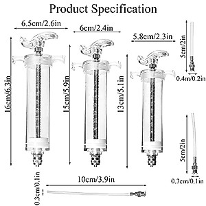 OBANGONG 3 PCS Bird Feeding Syringe Feeding Tubes for Baby Birds Used for Pet Sick Bird Parrot Feed Milk or Medicine,with 3 Curved Tubes 50ml,20ml,10ml