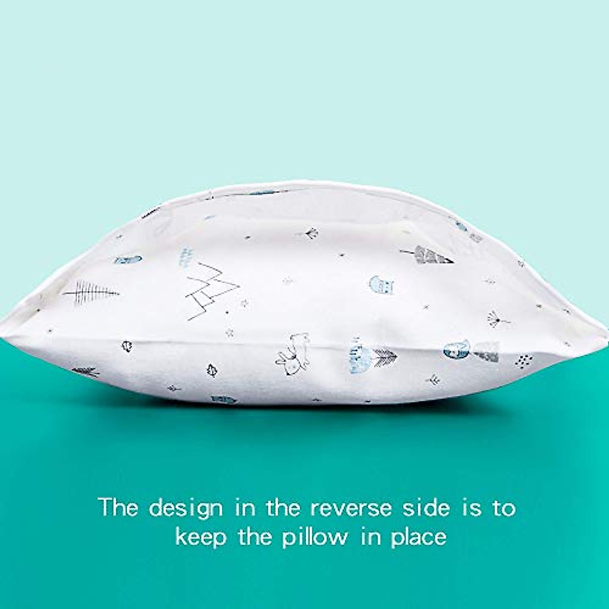 NTBAY 2 Pack 100% Natural Jersey Cotton Toddler Pillowcases, Super Soft and Breathable Thick Fabric Travel Pillow Cases with Envelope Closure for Nursery, 13x18 Inches, Blue Owl