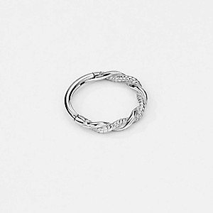 FANSING 18g 8mm Nose Rings for Women 316L Surgical Steel Nose Hoop 18 Gauge Pierced Rings for Nostril Septum Daith Cartilage Helix Piercing Jewelry Twisted Hypoallergenic Nose rings