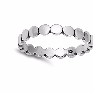 Simple Repeating Circle Ring New .925 Sterling Silver Band Size 9