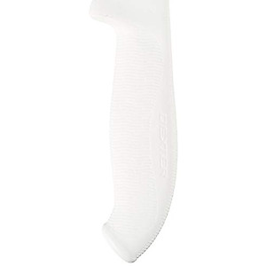 Dexter Russell SG140-12SC-PCP SofGrip (24243) Roast Slicer, 12", Scalloped Edge, Stain-Free, high-Carbon Steel, Non-Slip, White, Soft Rubber Grip Handle, Perfect Cutlery Packaging, NSF Certified