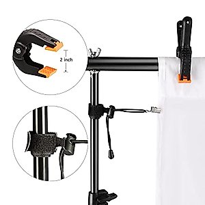 Backdrop Stand 8.5x10ft Adjustable Background Support System Kit Photo Backdrop Stand with 3 x Spring Clamps for Parties Photography Photo Video