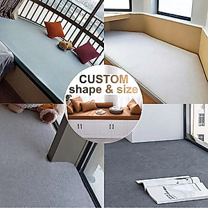 KaYomax Bay Window Cushion 3 inches Thickness Custom Home Kitchen Dining Room L-Shape Bench Seat Sofas Cushion Non-Slip Trapezoid Floor Seating Cushion Blue