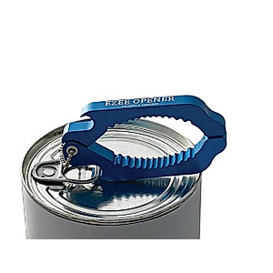 Ezee Opener - (Blue) Aluminum Keychain Multi use opener - perfect for arthritis and weak hands - opens to 2 1/2" dia.