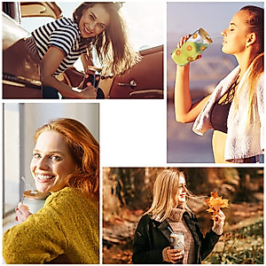 meekoo 4 Pieces Christmas Daisy Glass Cup with Bamboo Lids and Straws 16 oz Beer Can Shaped Drinking Glass Cup Cute Flower Iced Coffee Cup Aesthetic Soda Soft Tumbler for Xmas Party Women Friend Gift