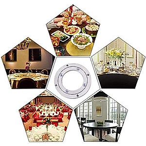 Turntable Round Dining Table Aluminium Alloy Rotating Bearing Swivel Plate for Table Sculpture(14cmH8.5MM)
