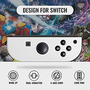 Tenvoonl Left Joysticks for video games, Alternatives for Switch Left Joy Pad Controller with Built-in 6-Axis Gyroscope and Joypad Strap(Right White)