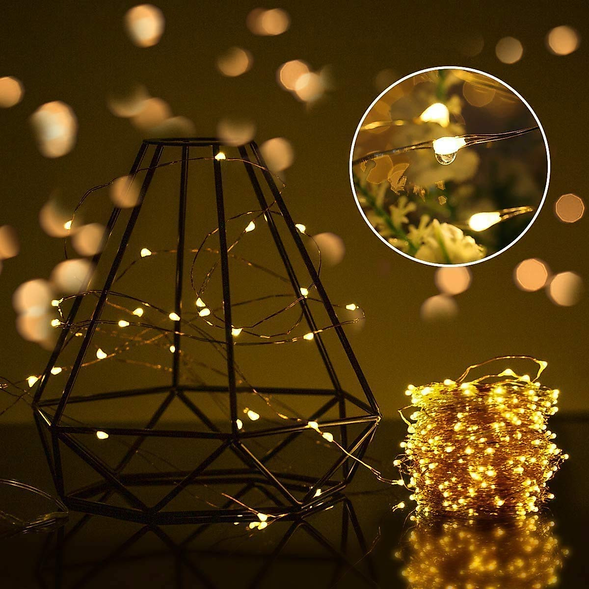 E-Universal Solar String Garden Lights, 300 LED 8 Modes Solar Lights, Fairy String Lights, Auto on/Off, IP44 Waterproof Lights for Patio, Garden, Home, Party, Tree, Wedding, Decoration Lighting