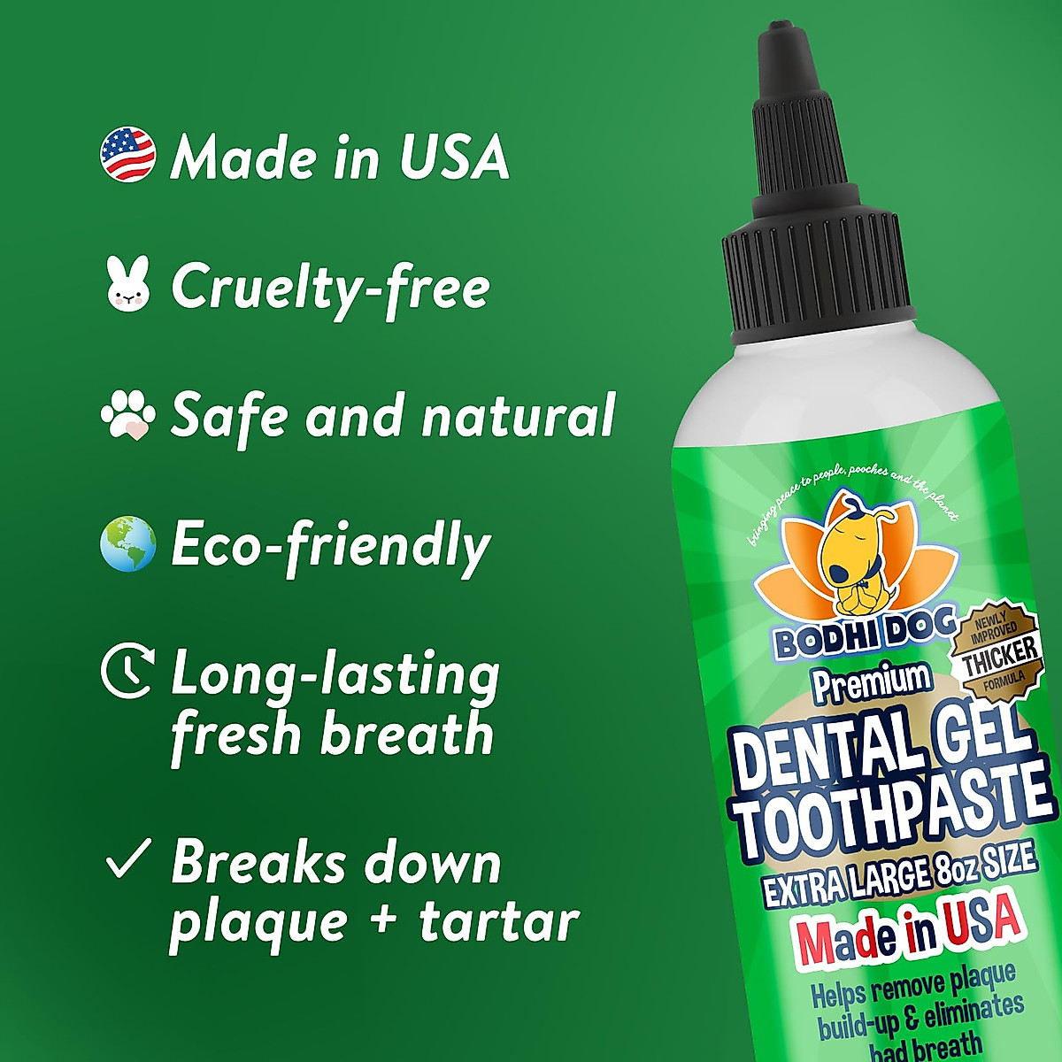 Bodhi Dog Dental Gel Reduces Tartar and Freshens Bad Breath + 8-Pack Gentle Disposable Finger Toothbrush | Soft & High-Grade Dog Toothbrush with Silicone Bristles | Oral Care or Dental Care Bundle