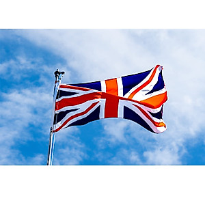 Homissor British Flag 3x5 Union Jack England Flags Embroidered Sewn Stripes United Kingdom UK Flag Heavy Duty Outdoor