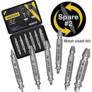 GULLWOLF Damaged Screw Extractor - Remover for Stripped Head Screws Nuts & Bolts | Drill Bit Tools for Easy Removal of Rusty & Broken Hardware | High Speed Steel | Superb Gift for Men