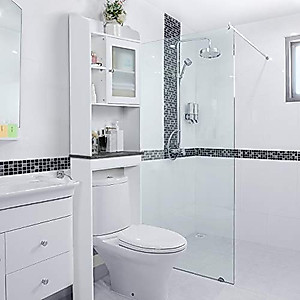 Yaheetech Over The Toilet Cabinet, Space-Saving Bathroom Cabinet w/Adjustable Shelves, 7.4in D x 23.2in W x 68.9in H
