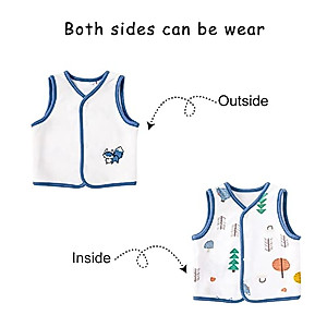 pureborn Baby Boy Reversible Vest Fleece Lined Winter Waistcoat for Boys Colorful Fox 6-12 Months