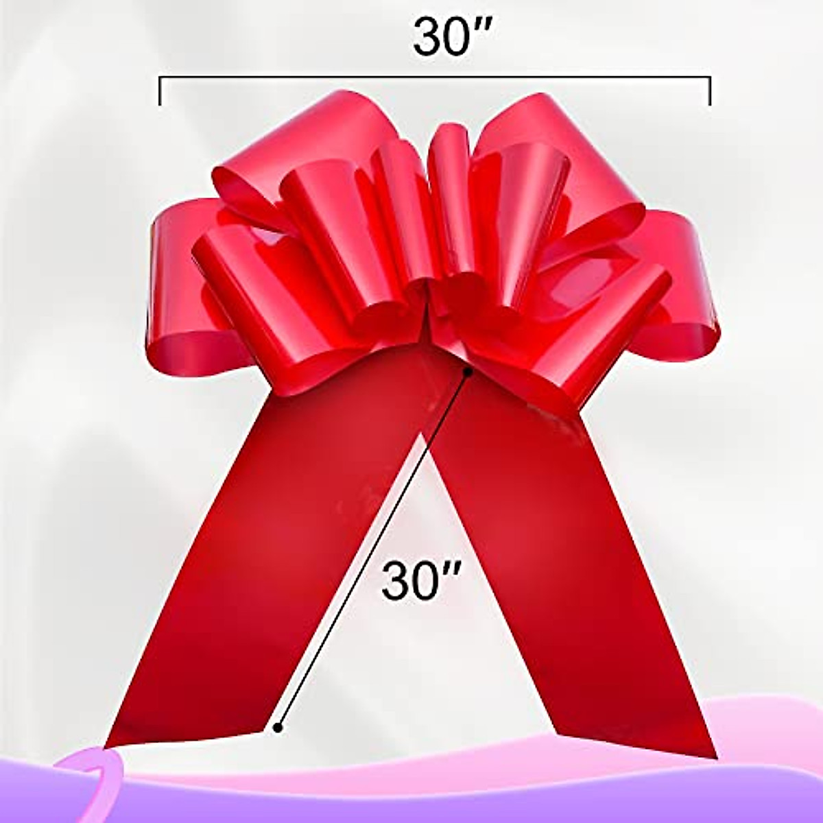 Big Red Car Bow 30in Large Giant Bow for Car, Birthday Gift Bow,, Large Gift Bow
