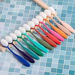 Yoseng 12 pcs Ink Blending Brushes Blenders(Head Diameter 0.85 inches) for Card Making,Craft Broad Application Assortment Paper Crafter with Cover and Rotating Brush Holder
