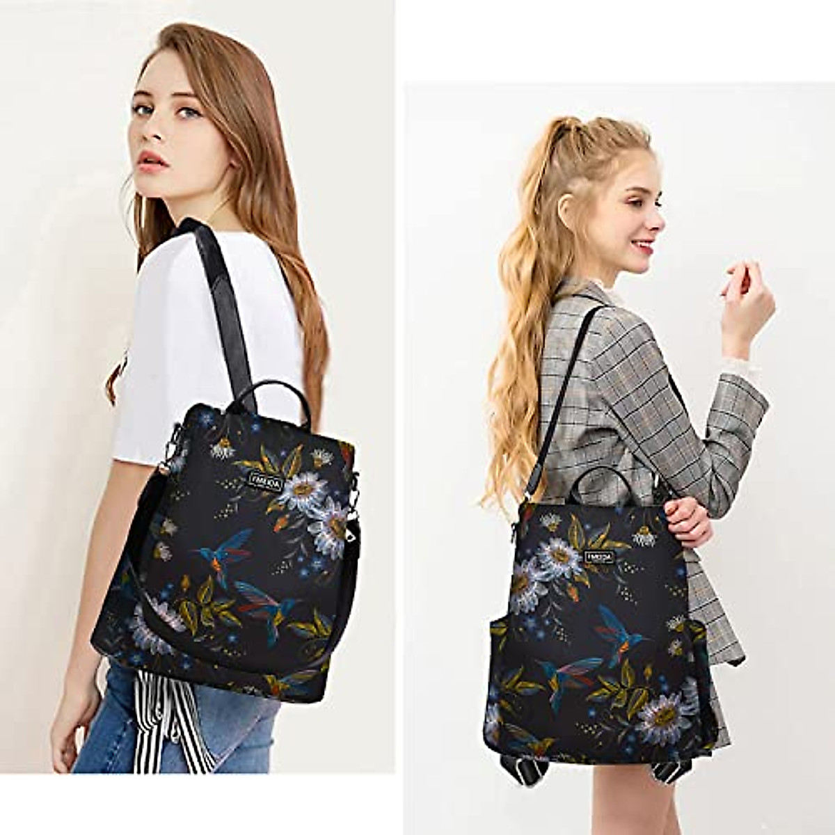 Backpack Purse for Women Travel Backpack Anti Theft Fashion Backpack Nylon Waterptoof Backpack Daypack College Bookbag Shoulder Bag Cute Hummingbird