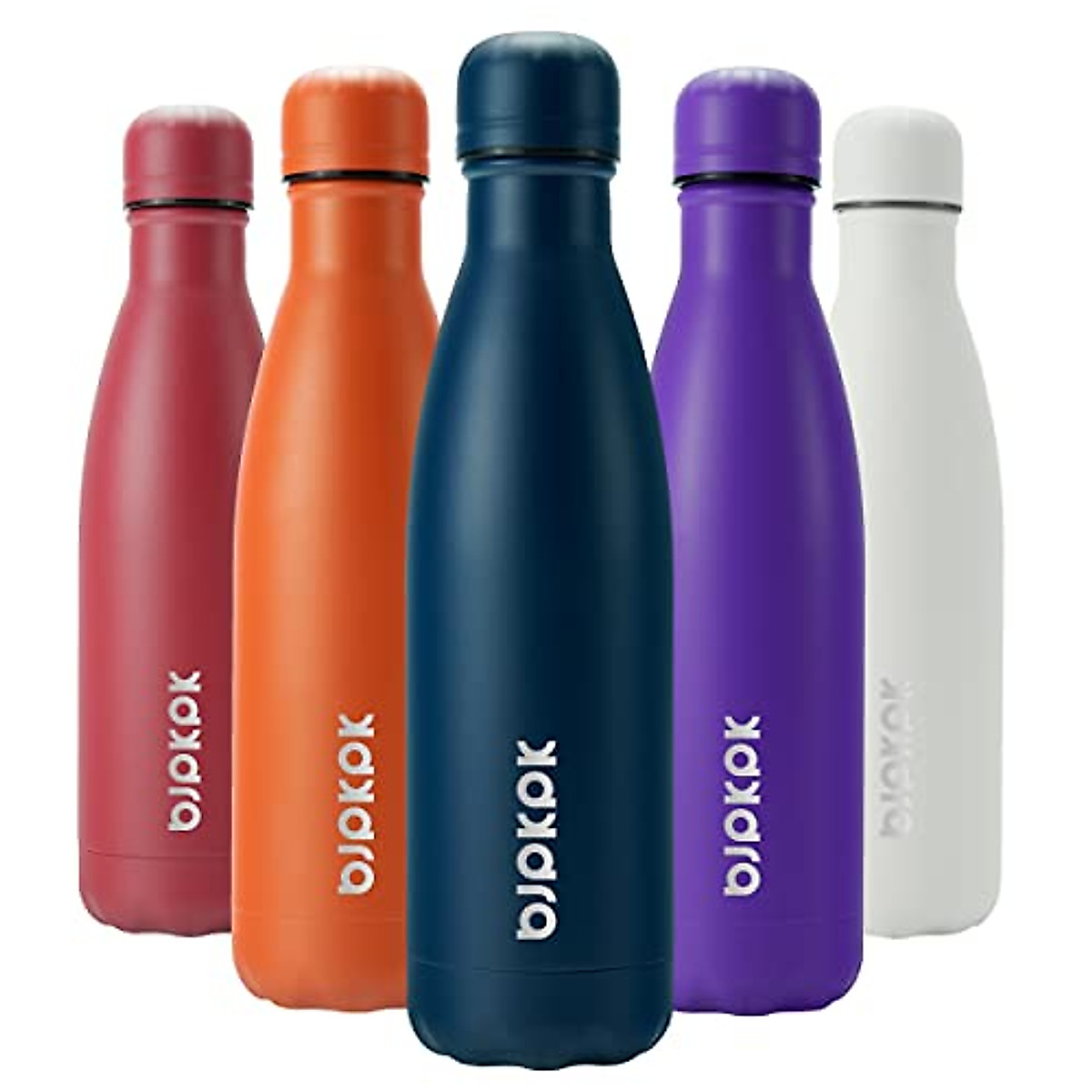 BJPKPK Insulated Water Bottles -17oz/500ml -Stainless Steel Water bottles,Sports water bottles Keep cold for 24 Hours and hot for 12 Hours,water bottles for School-Navy blue