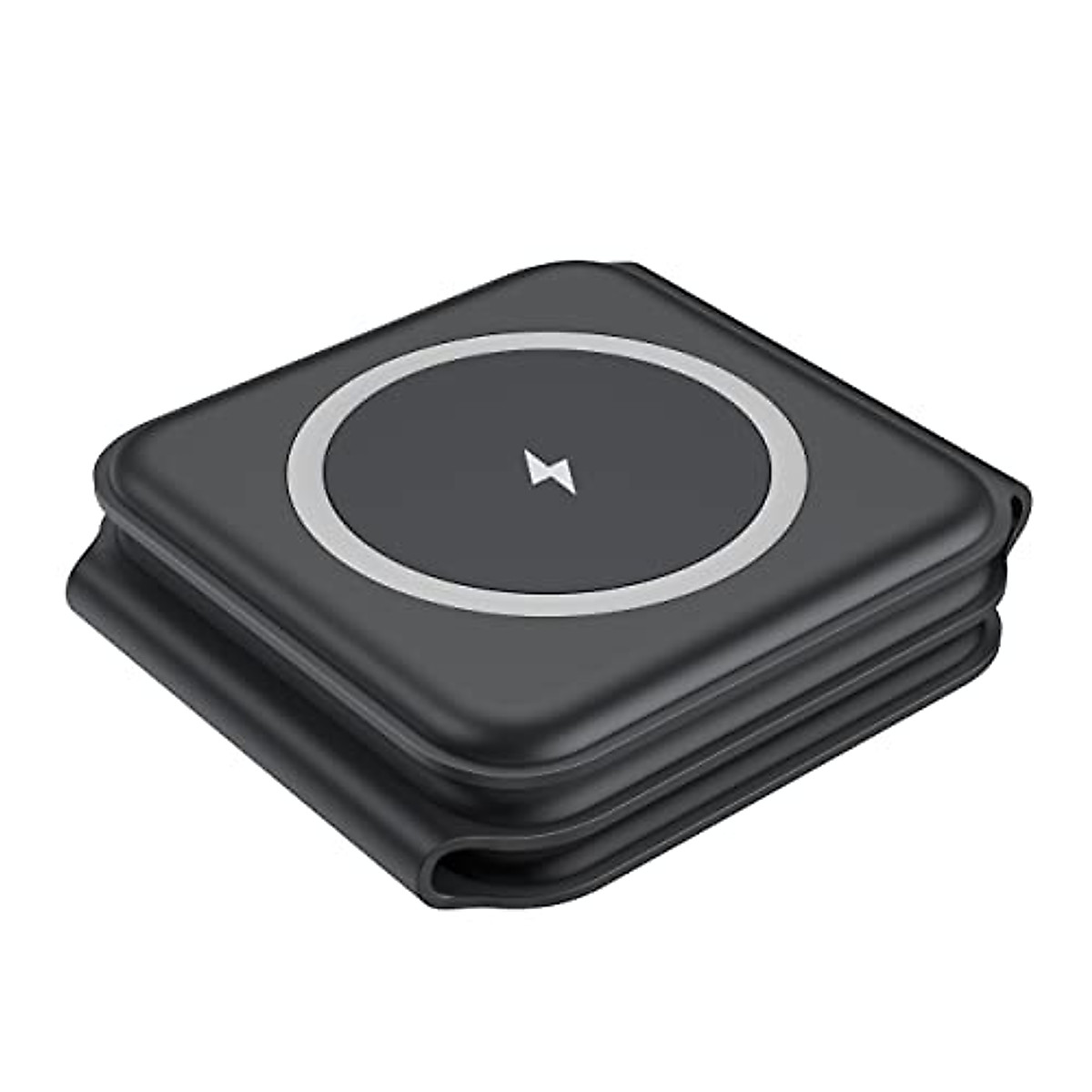 SAJILO 3 in 1 Wireless Charger, Foldable Charging Station, 15W Portable Magnetic Fast Charging Pad Compatible with iPhone 14/13/12/SE/11, Samsung Galaxy, iWatch, AirPods Pro & Qi Devices (Black)