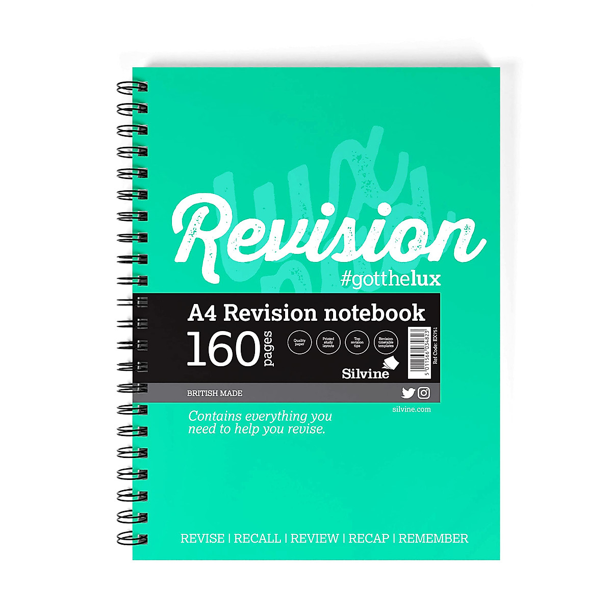 Silvine A4 Luxpad Revision Notebook Wirebound