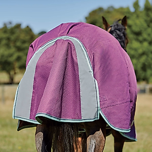 WeatherBeeta ComFiTec Premier Freedom Pony Standard Neck Lite Horse Blanket, Purple/Navy/Mint, 69"