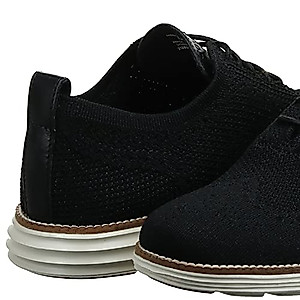 Cole Haan Men's Original Grand Knit Wing TIP II Sneaker, BLACK/IVORY, 10 M US