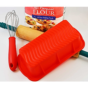 TOPOLMOLD 2 Pieces Silicone Bread Loaf Pan Cake Mold Nonstick Silicone Homemade Loaf Holiday Baking Pan for Homemade Cake, Break, Meatloaf, Quiche (8.25 x 4 inch)