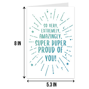 Qiliji Cute Proud of You Card, Congratulations Card for New Job, Promotion, Graduation, Exam Pass, Proud Encouragement Card