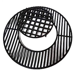 soldbbq 8835 Cast Iron 21.5" Grill Grates for Weber Original Kettle Premium 22-inch Charcoal Grill, 22'' Smokers, Replacement Parts for Weber 22" Performer Premium Grill