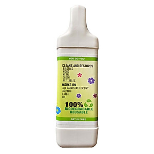 Green Piece® Paint Brush Cleaner and Restorer for Art Paint Brushes - 100% Natural - Non-Toxic - Wet or Dry Paint - No Chemicals - Oil or Acrylic Paints, Wood and Metal - Amazing Power - 18 Oz