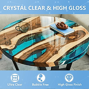 Epoxy Resin Crystal Clear 1 Gallon Kit, Self Leveling Bubbles Free Coating and Casting Resin and Hardener for Countertop, Table Top, Crafts, DIY Art, Wood, Jewelry, Molds, Bar Top 1:1 Ratio