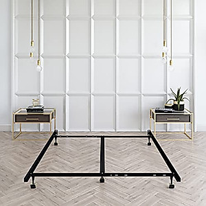 Classic Brands DeCoro Universal Heavy-Duty Metal Bed Frame | Adjustable Width Fits Twin, Twin XL, Full, Queen, King, California King, Black (J02255-0013)