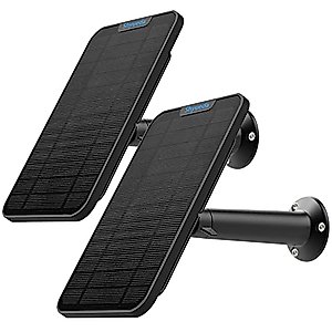 [Updated Version] 4W Solar Panel Charging Compatible with Eufycam 2C/2C Pro/2/2 Pro / E20 / E40 / E, with 13.1ft Waterproof Charging Cable, IP65 Weatherproof,Includes Secure Wall Mount (Black)
